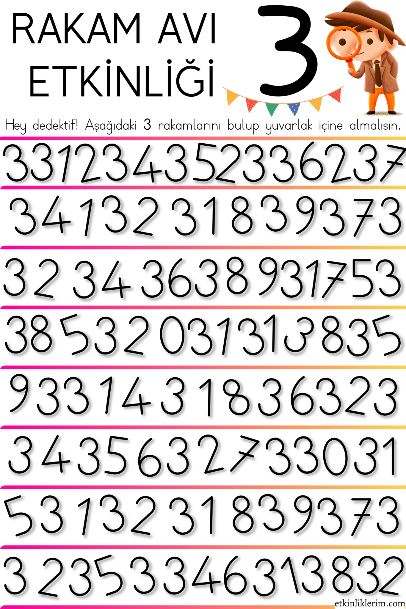1-5 Arası Rakamlar Okul Öncesi – Etkinliklerim.com