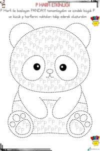 P Harfi Çizgi Çalışması ve Renklendirme – Etkinliklerim.com