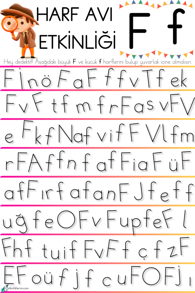 F Sesi Bulma f Harfi Avcısı Etkinliği – Etkinliklerim.com